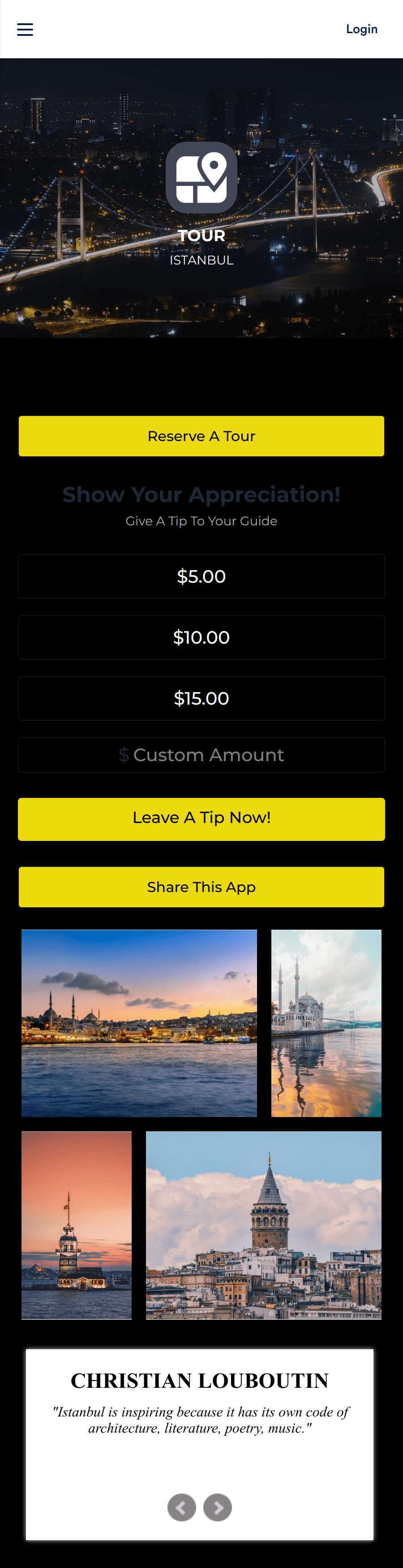 Tour Guide Tip App Template | Jotform