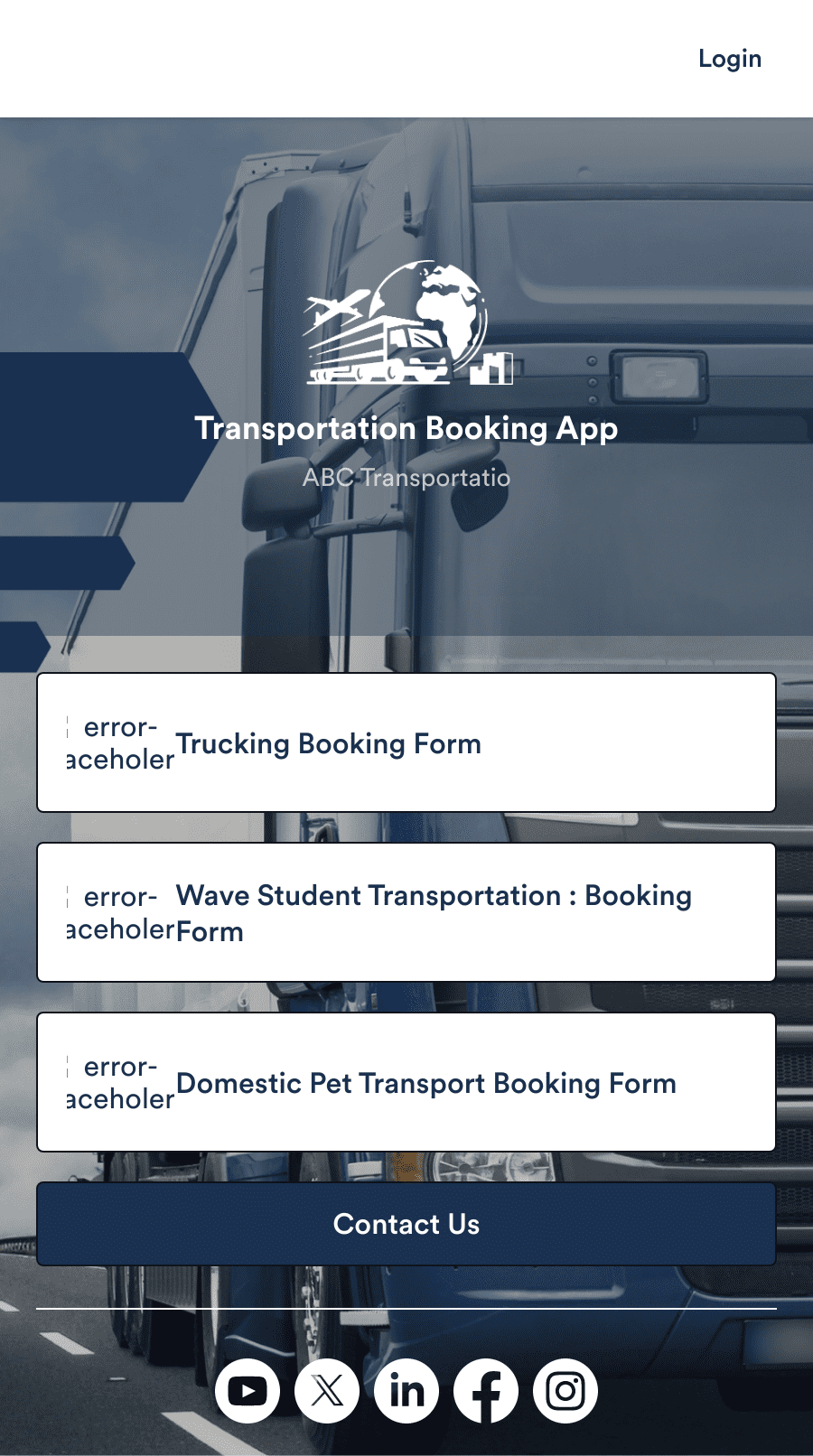 Transportation Booking App Template | Jotform