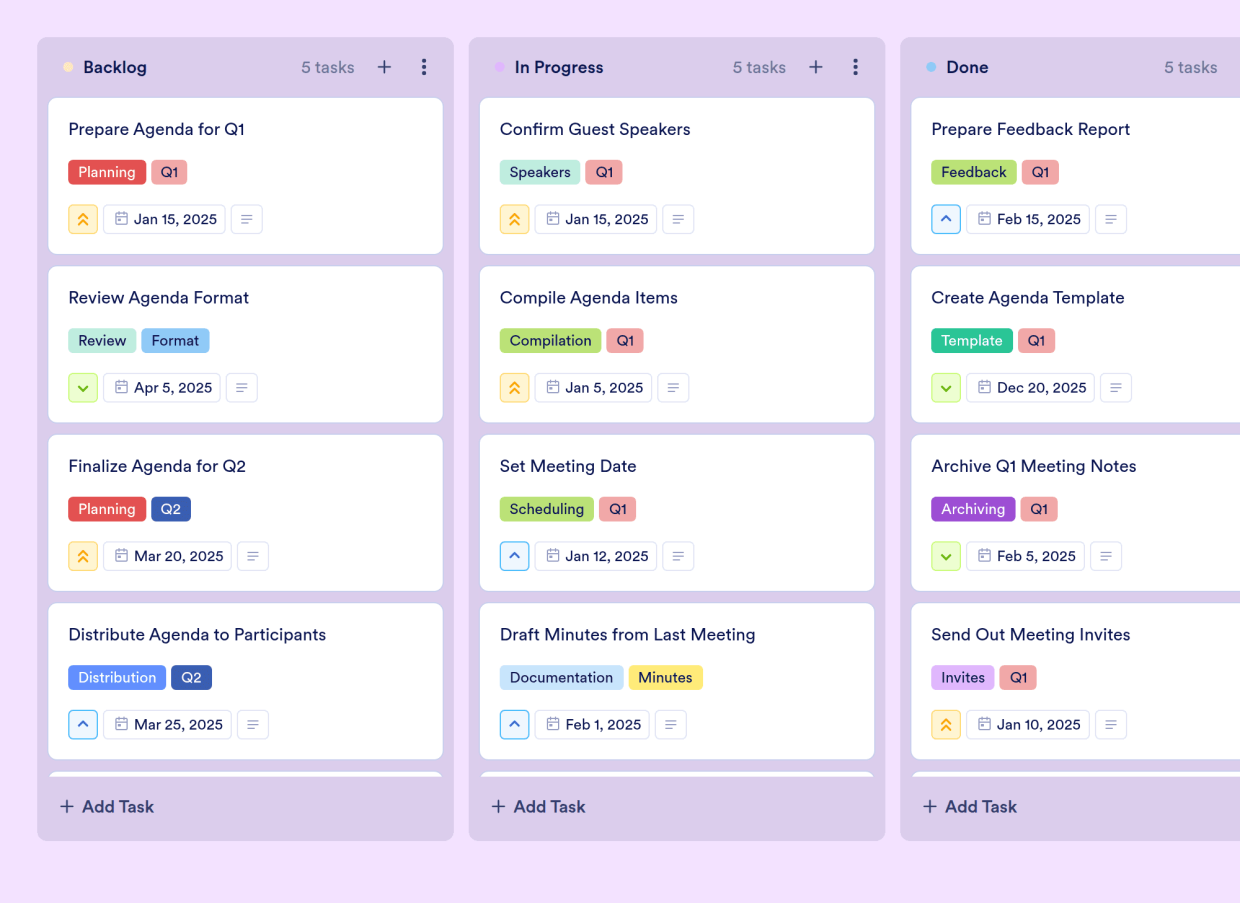 Agenda Board Template | Jotform