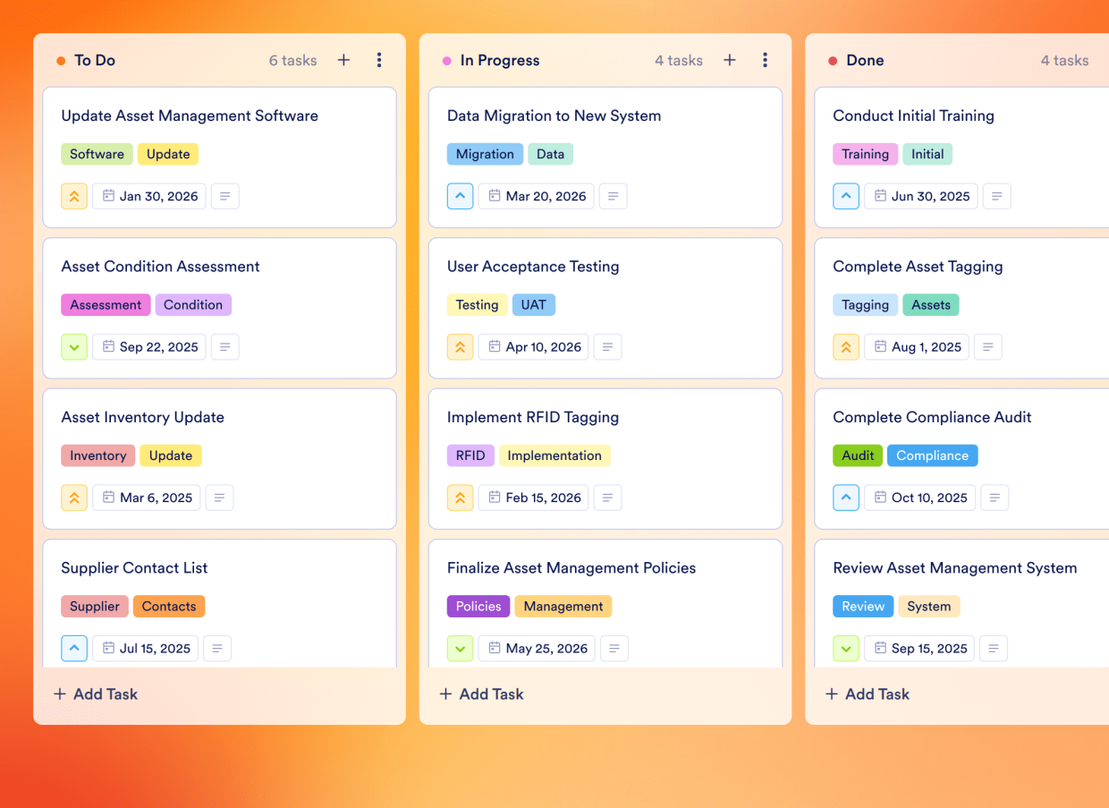 Digital Asset Management Board Template | Jotform