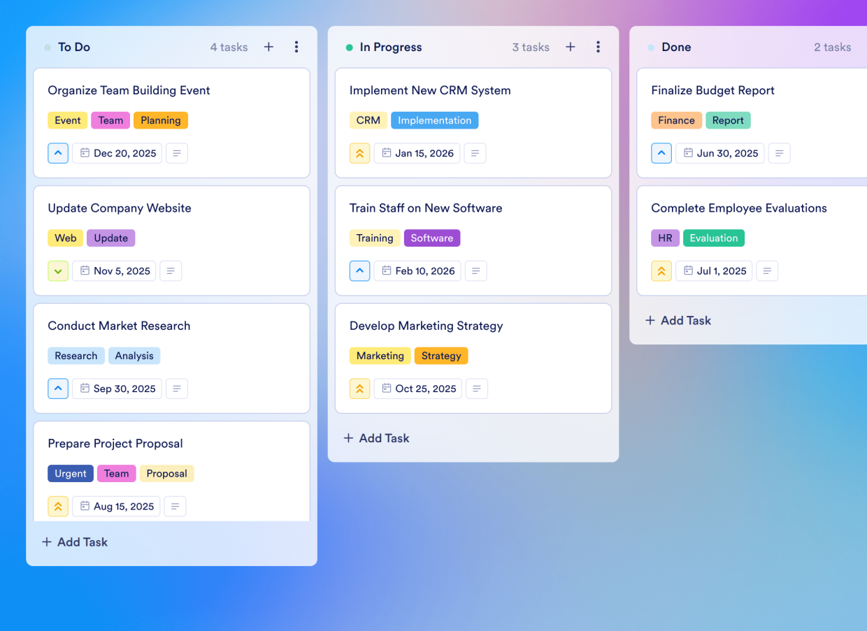 Employee Task Assignment Board | Jotform