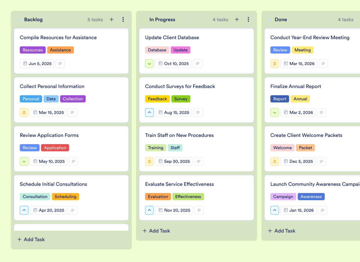 Nonprofit Program Management Template | Jotform