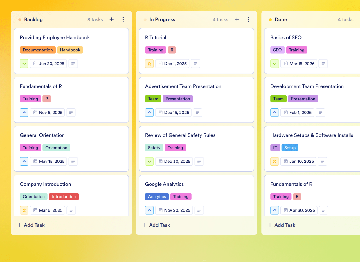 Onboarding Training Schedule Template | Jotform