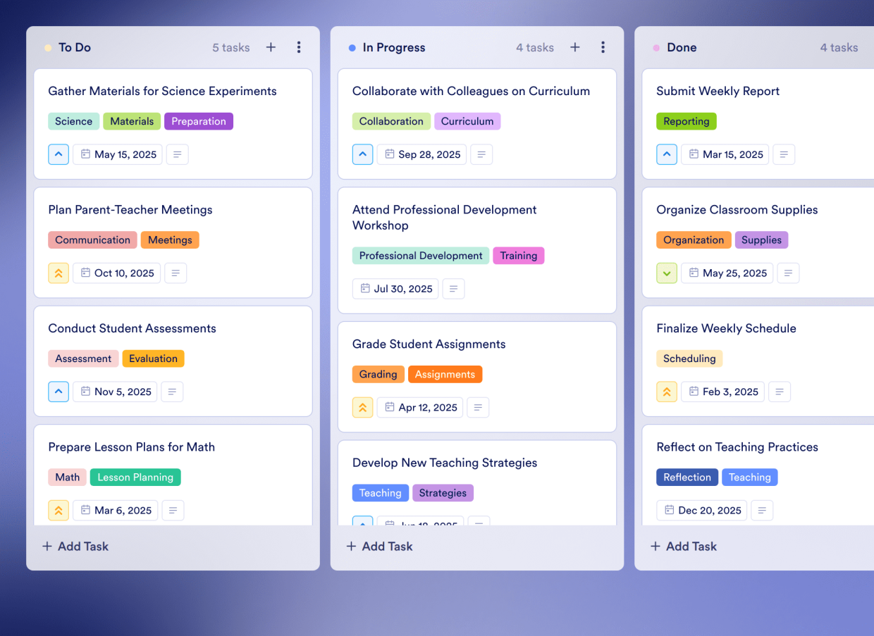 Teacher Weekly Planning Board Template | Jotform