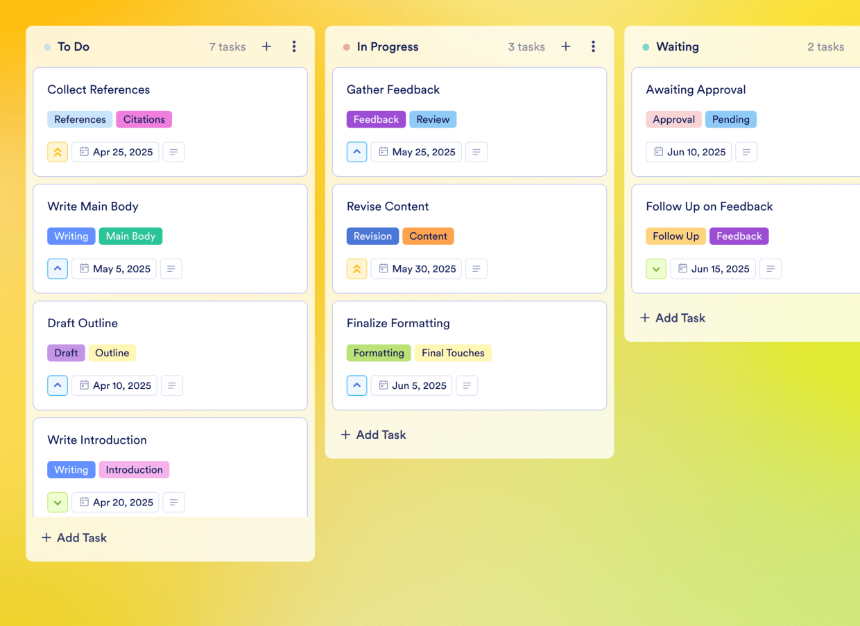 Weekly Assignment Template | Jotform