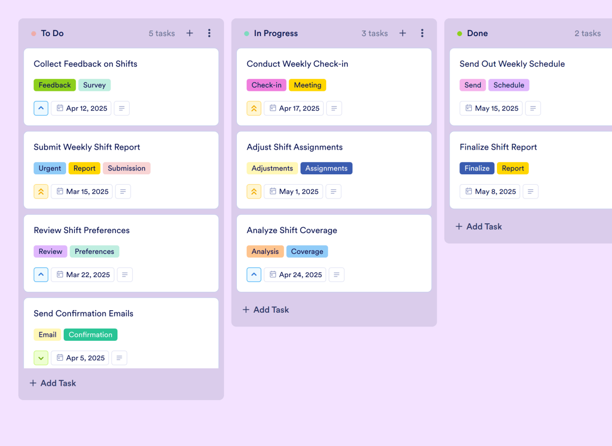 Weekly Rota Template | Jotform