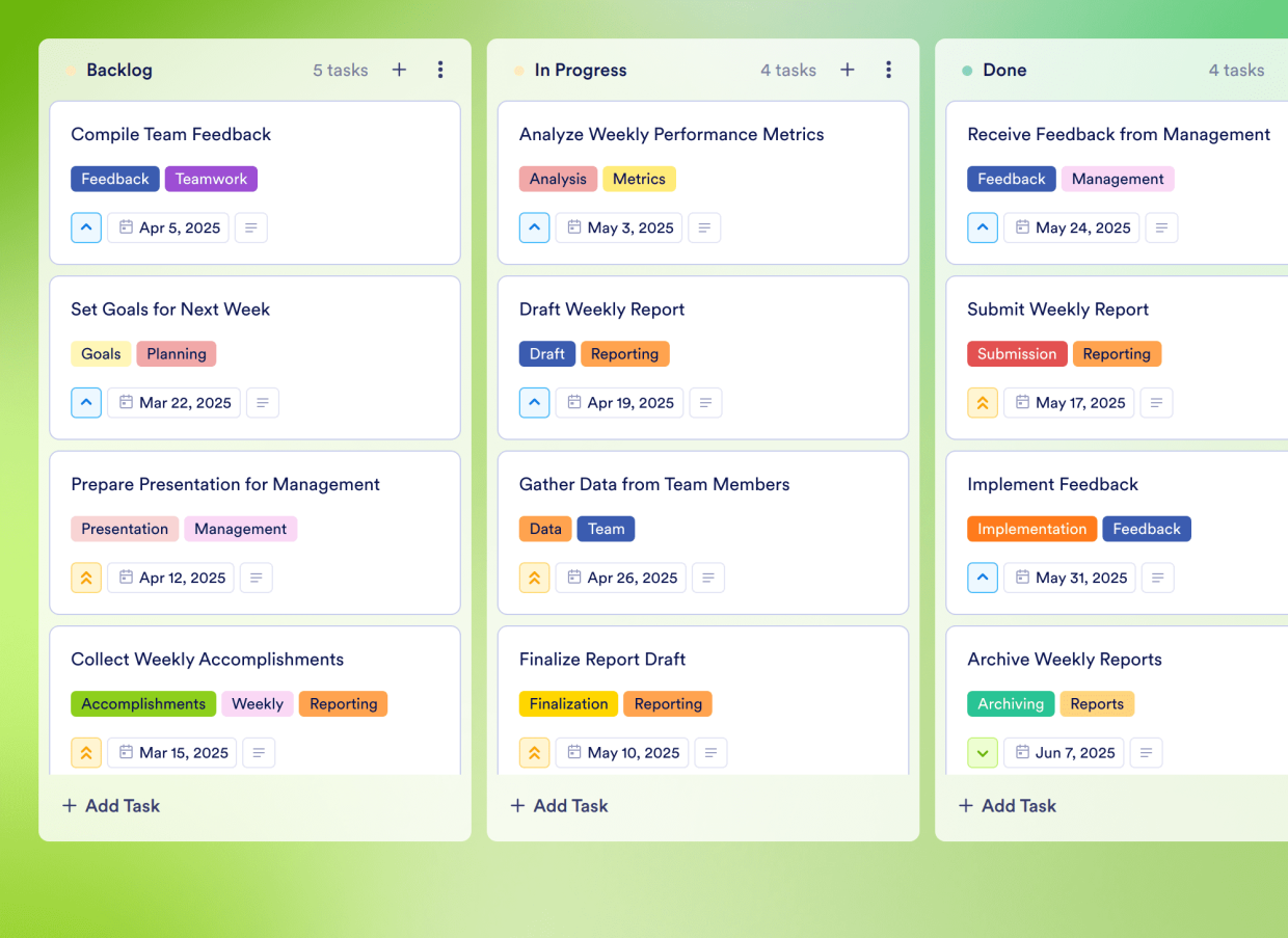 Weekly Status Meeting Template | Jotform