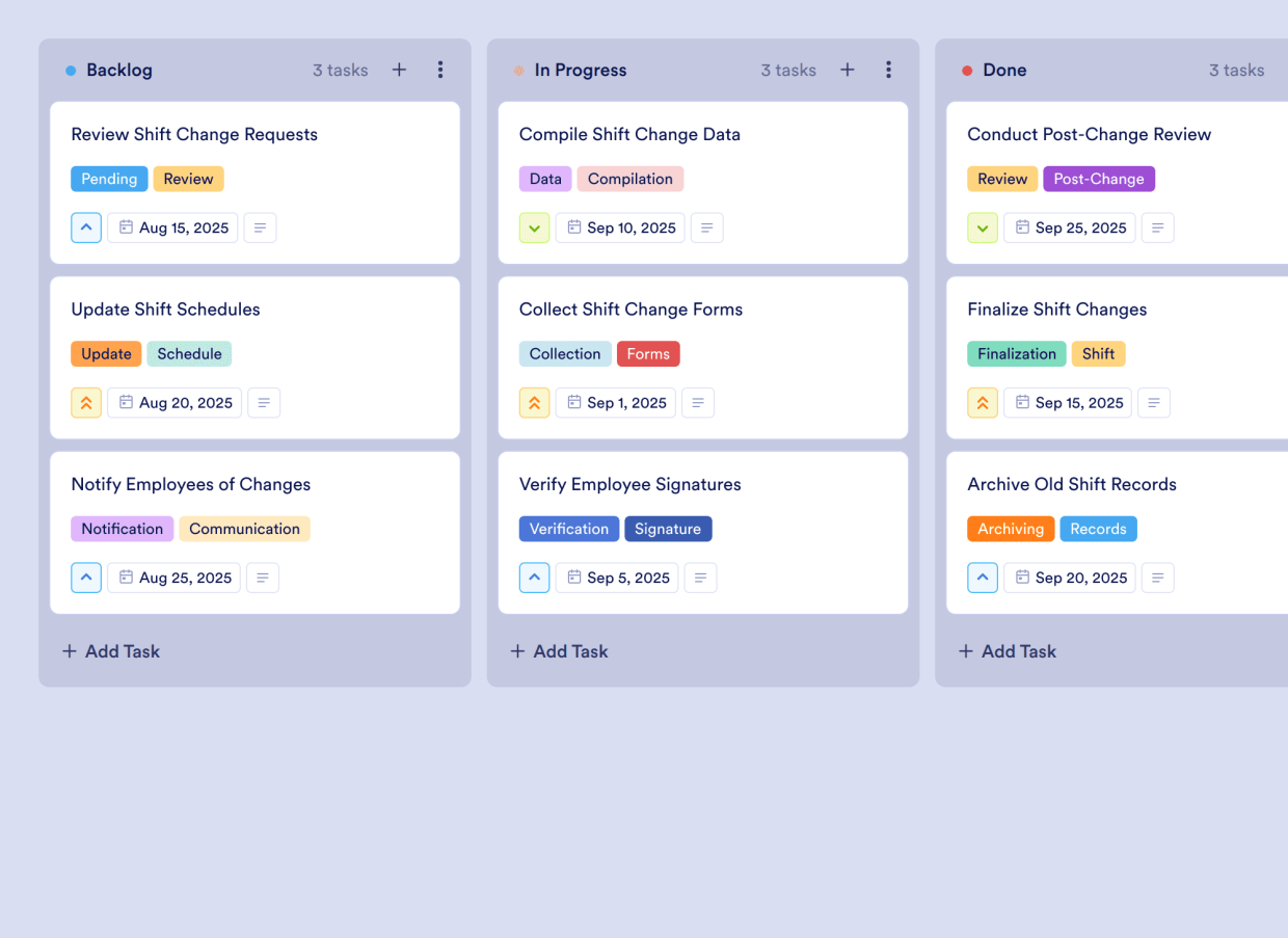 Work Shift Calendar Template | Jotform
