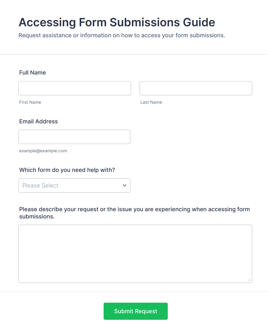 Accessing Form Submissions Guide Form Template | Jotform