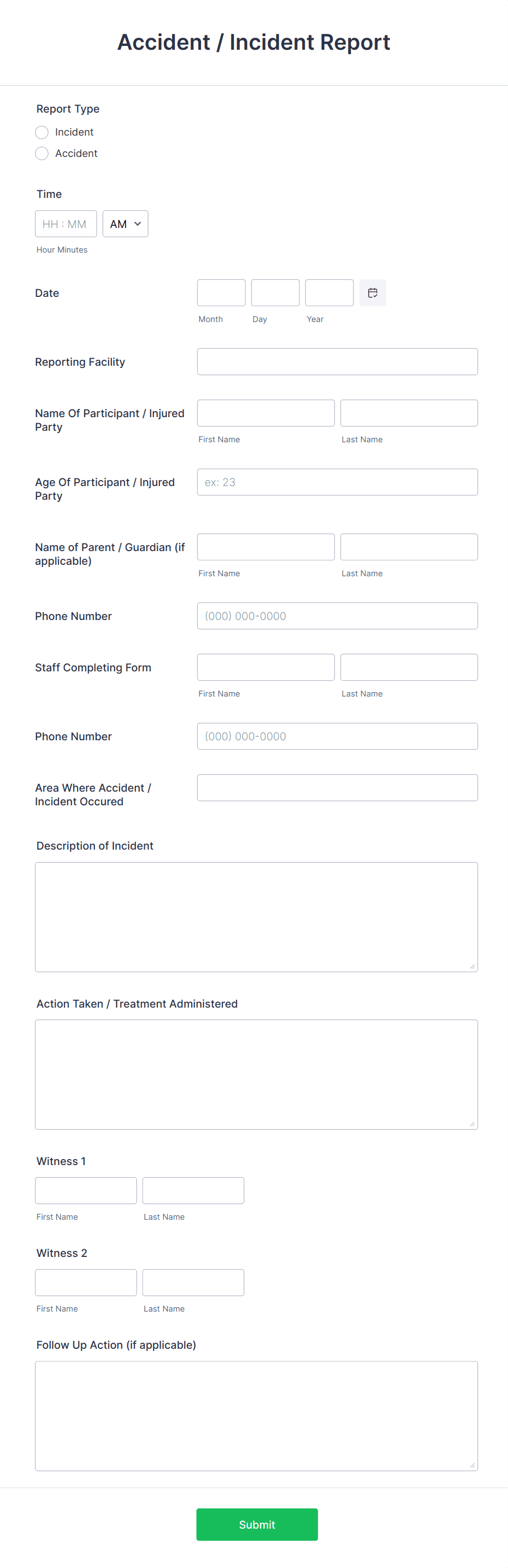 Accident Report Form Template | Jotform