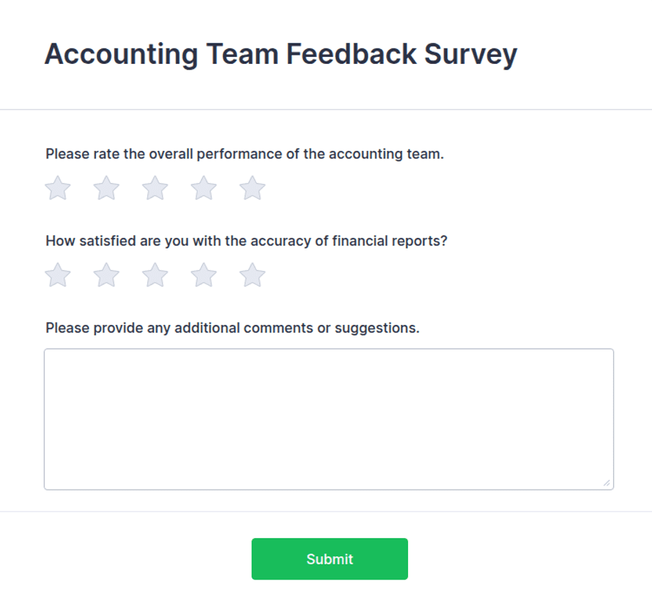 Accounting Team Feedback Survey Form Template | Jotform