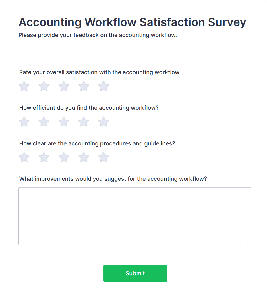 Accounting Workflow Satisfaction Survey Form Template | Jotform