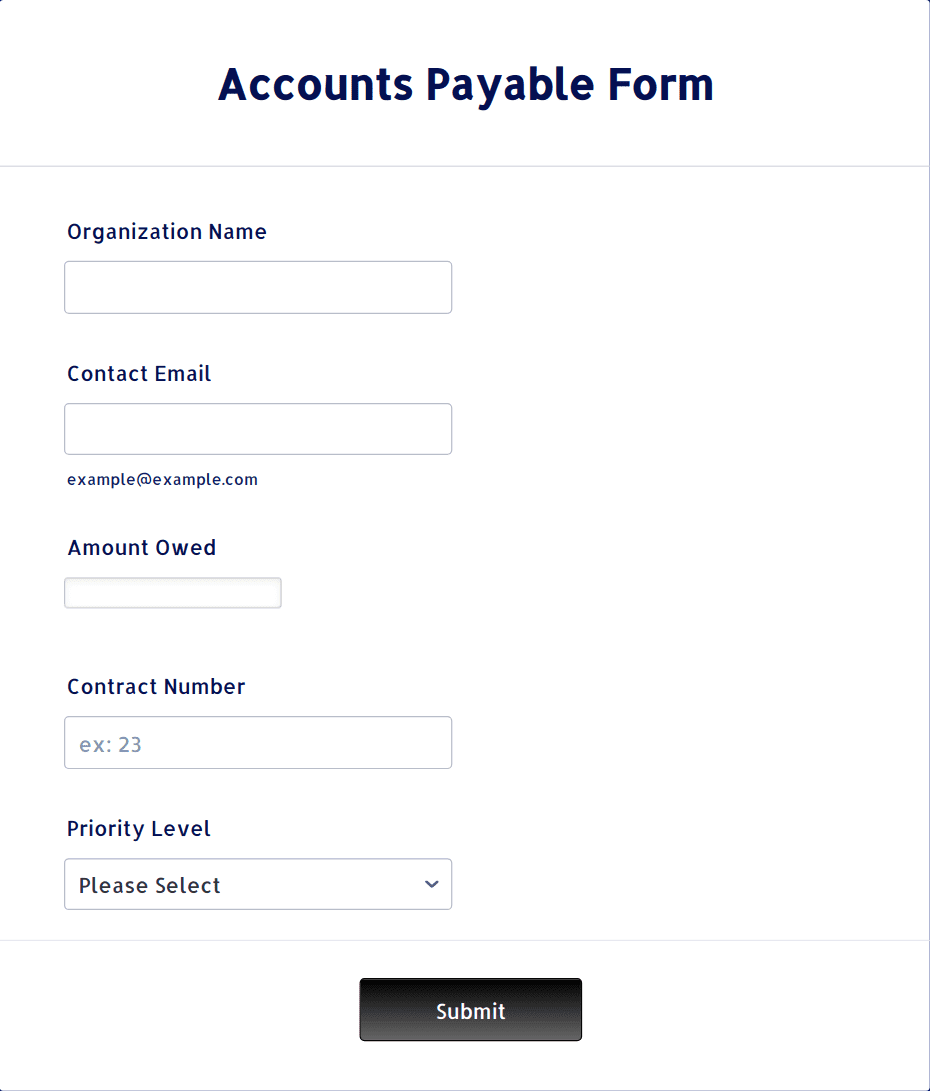 Accounts Payable Form Template | Jotform