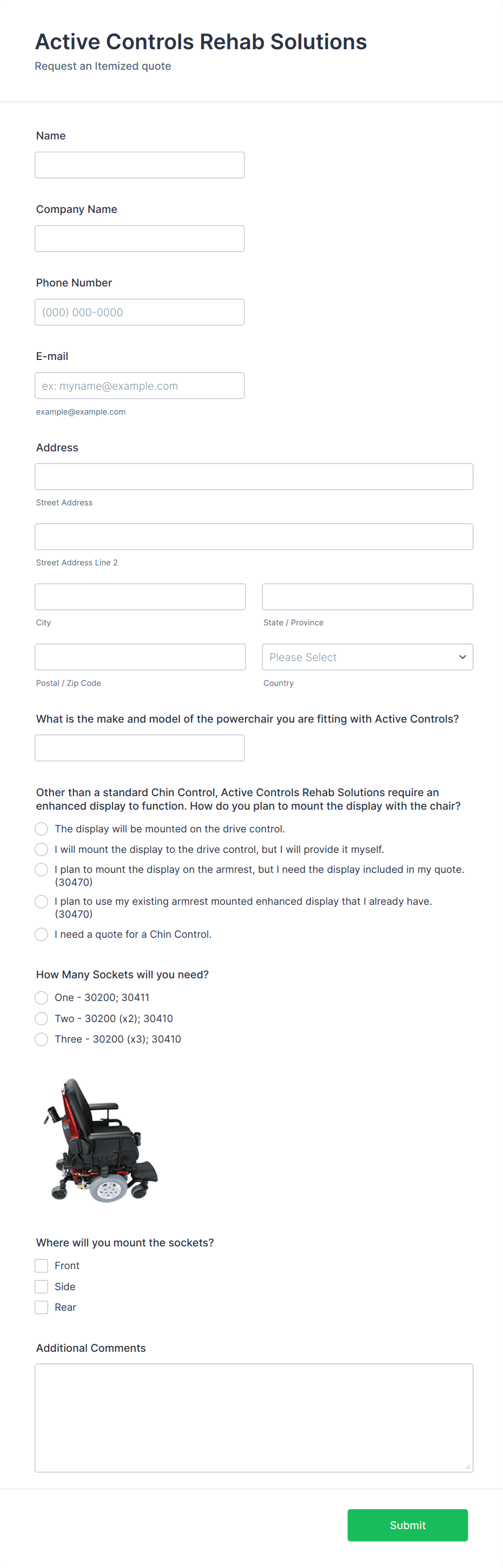 Active Controls Rehab Solutions Quote Form Template | Jotform