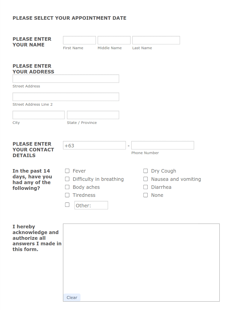 Adc Covid 19 Screening Form Template | Jotform