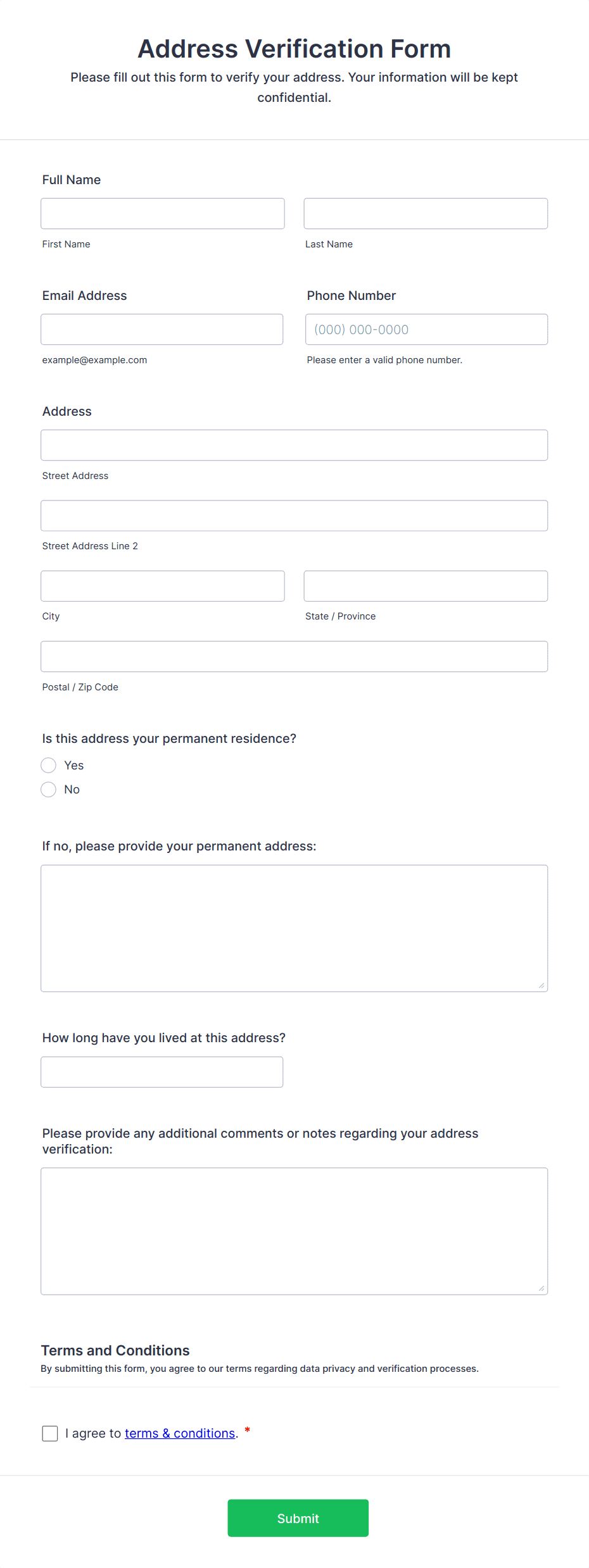 Address Verification Form Template | Jotform