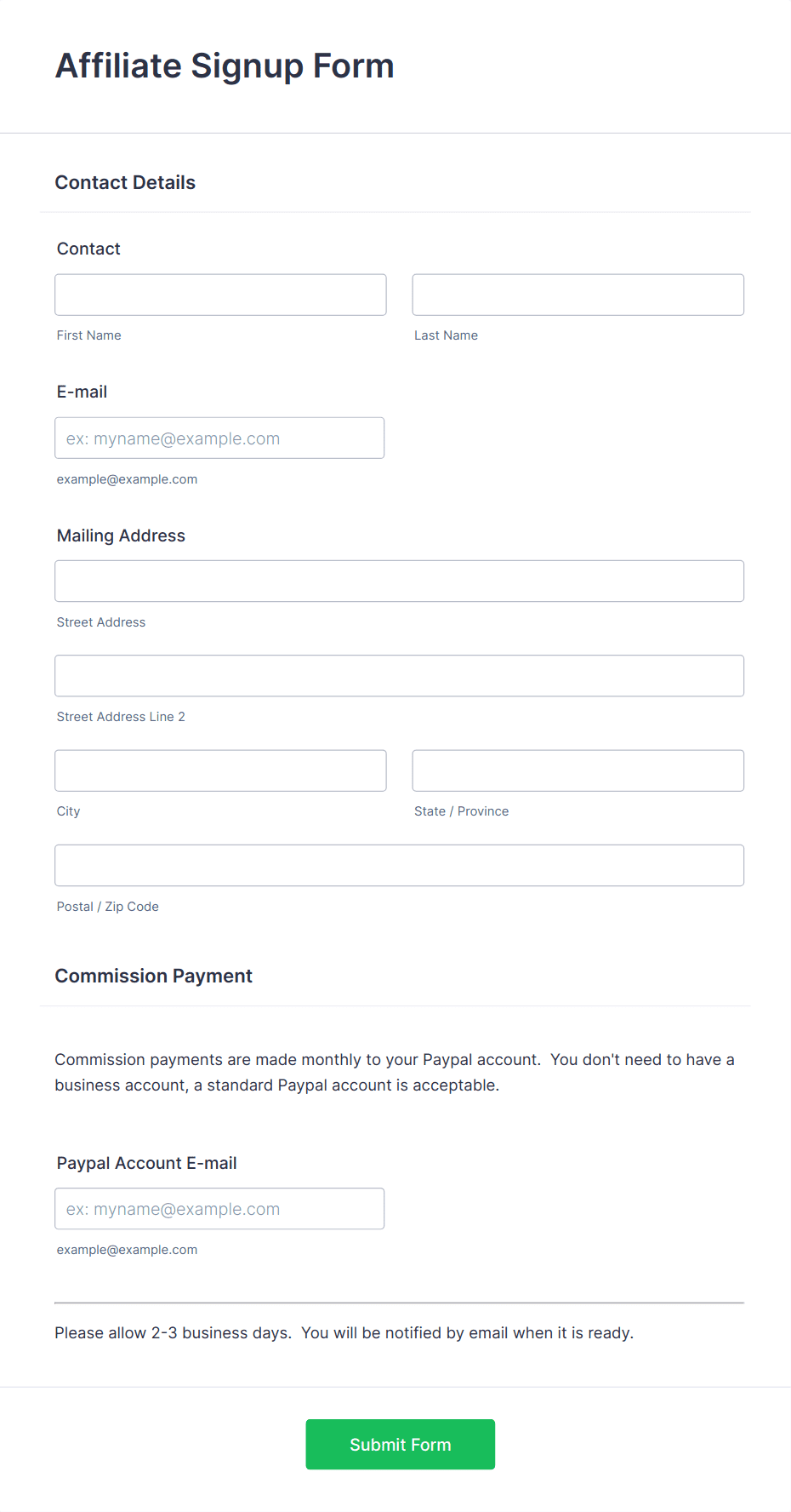 Affiliate Signup Form Template | Jotform