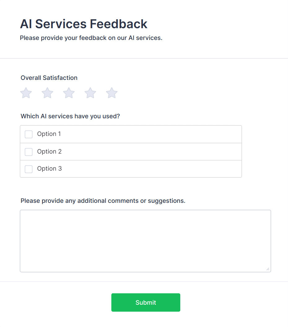 AI Services Feedback Form Template | Jotform
