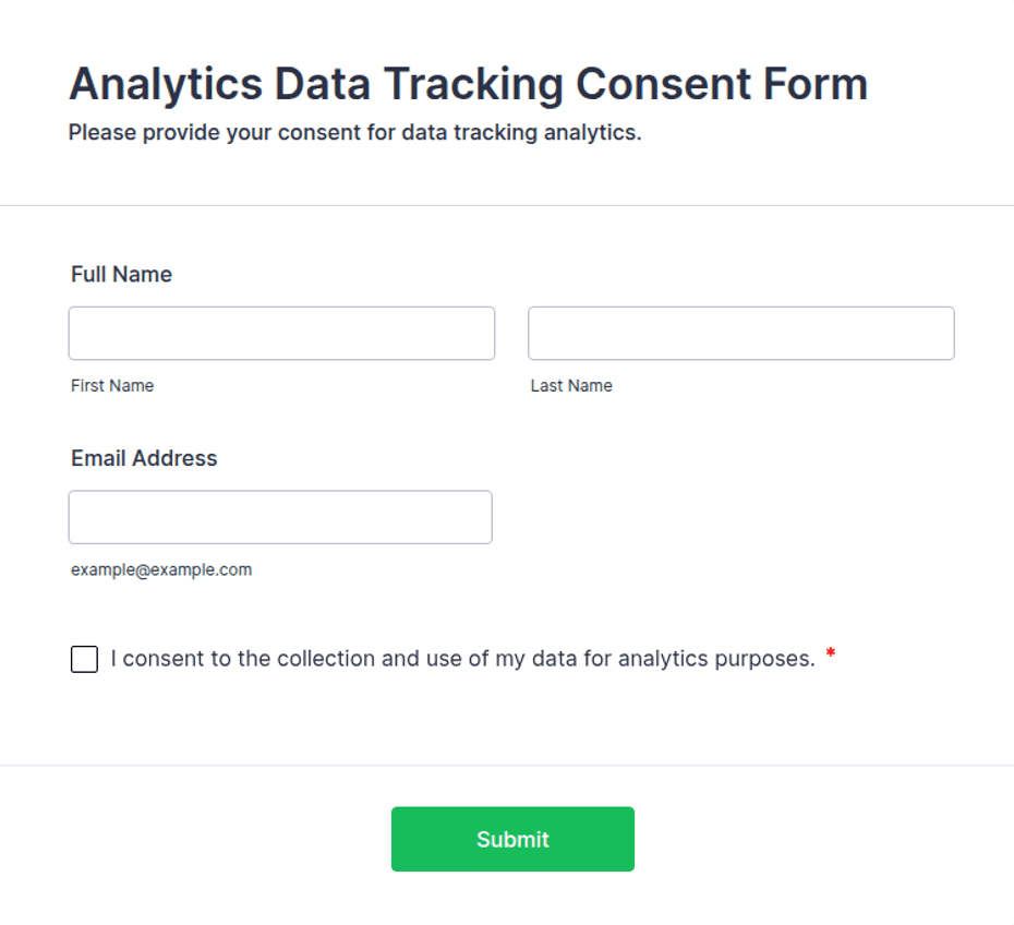 Analytics Data Tracking Consent Form Template | Jotform