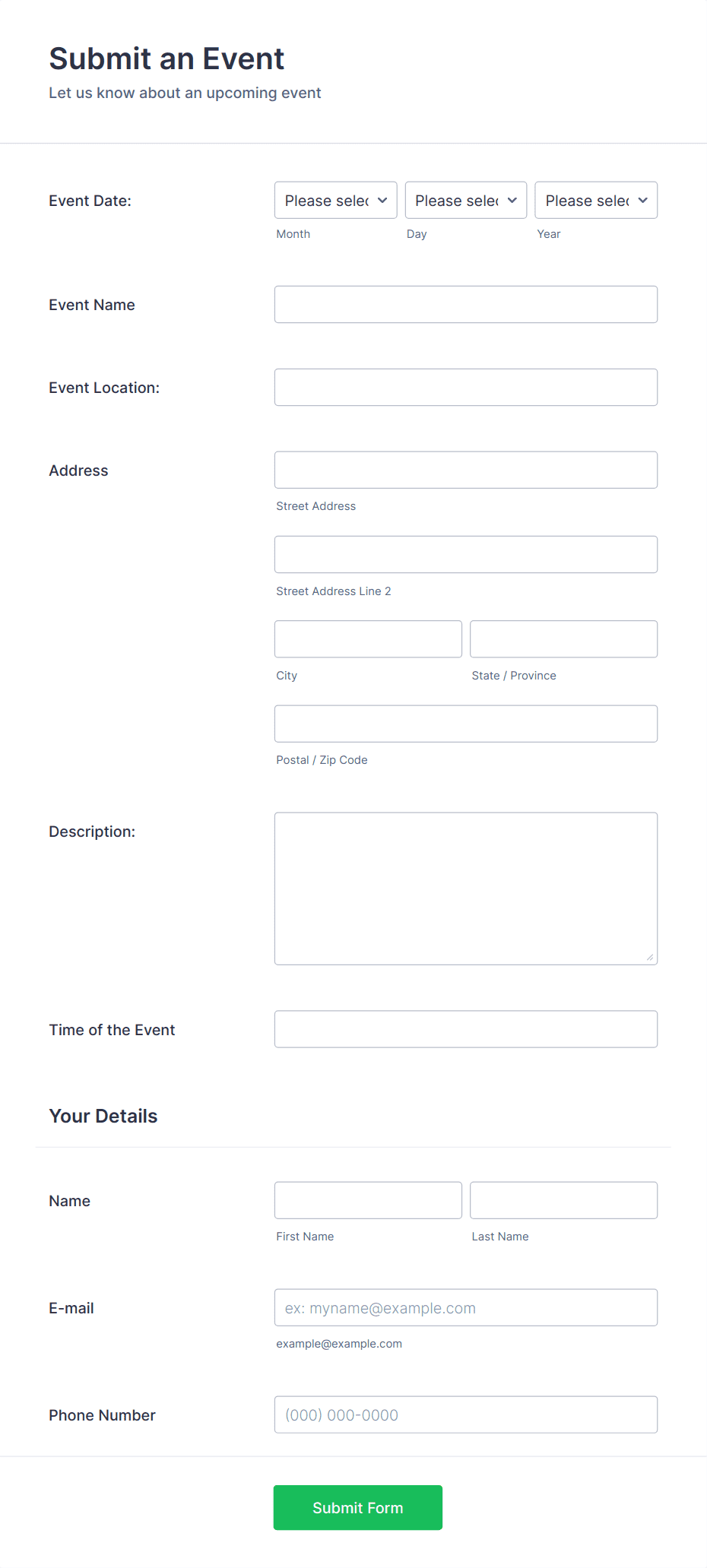 Announce an Event Form Template | Jotform