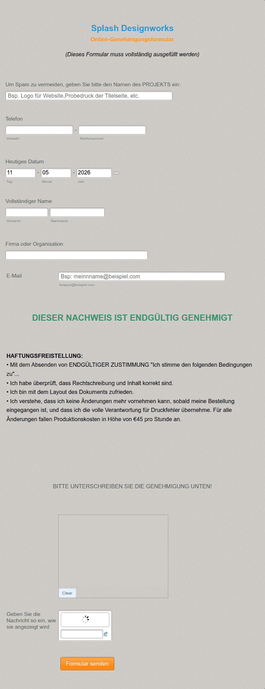 Antragsformular für eine Genehmigung Formularvorlage | Jotform