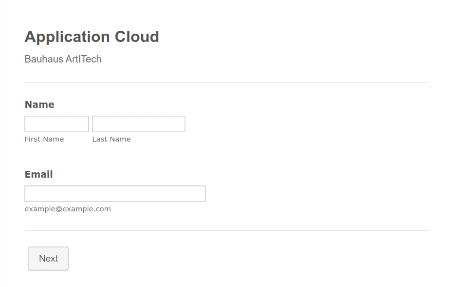 Application Cloud Form Template | Jotform