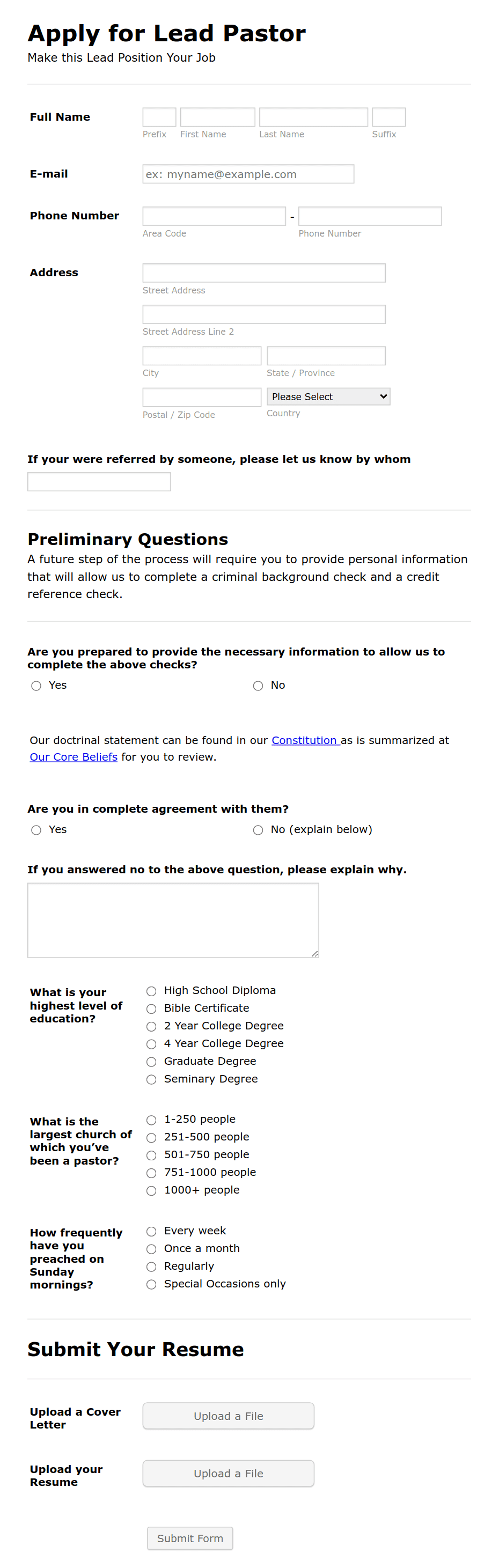 Application Form - Apply for Lead Job Position Form Template | Jotform