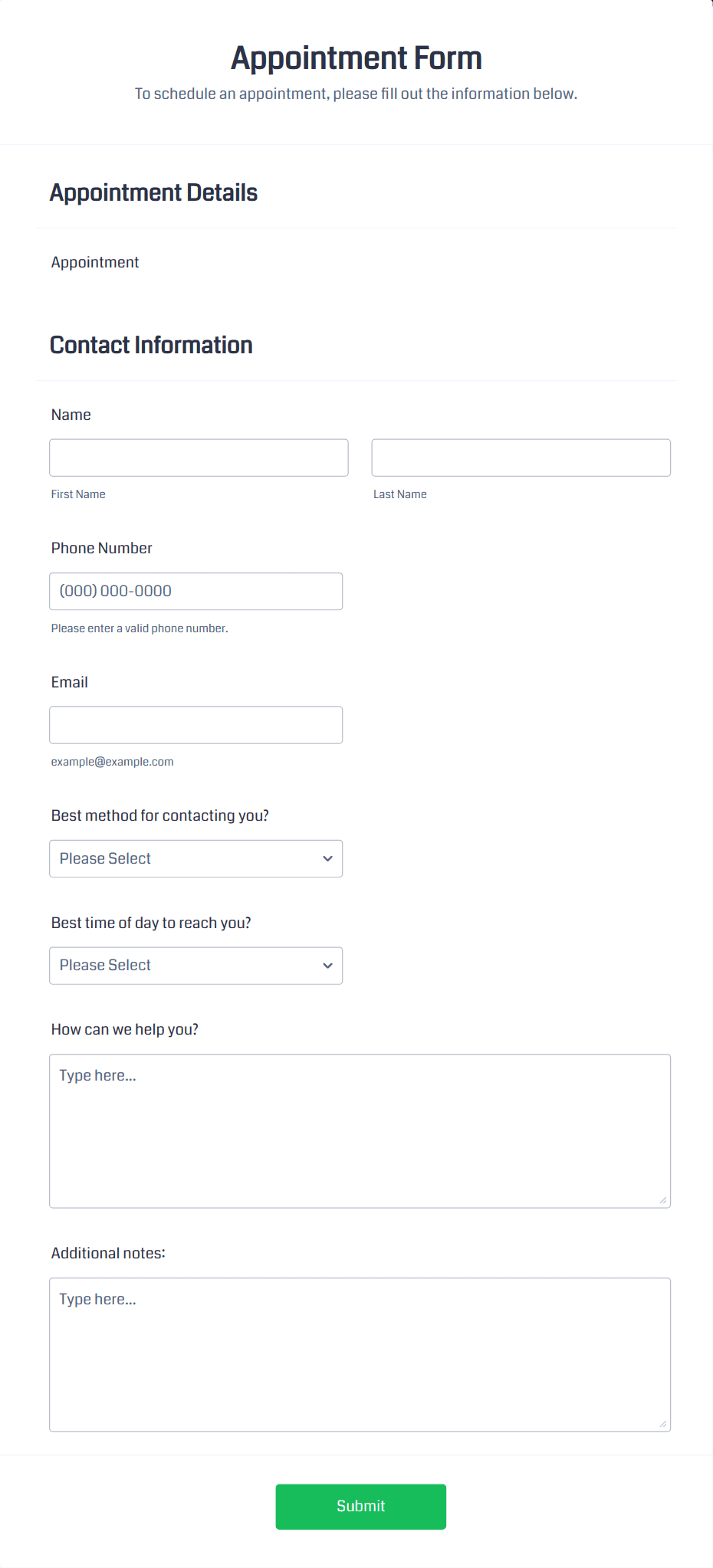 Appointment Form Template | Jotform