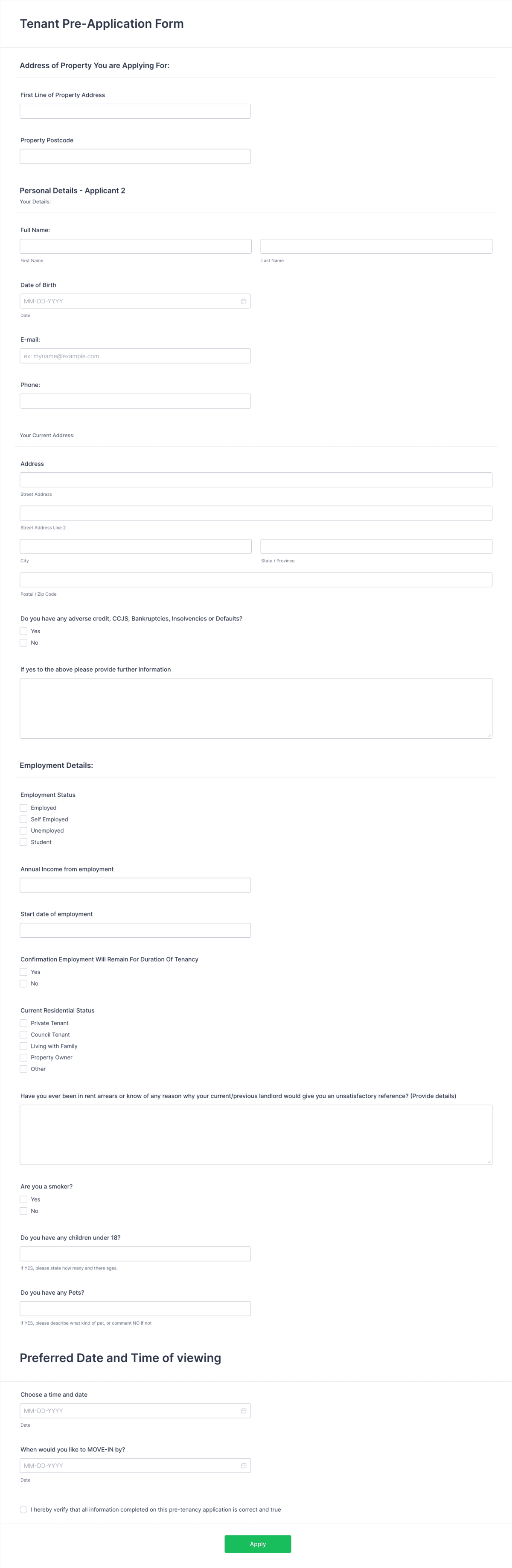 AR - Request a Viewing Form Template | Jotform