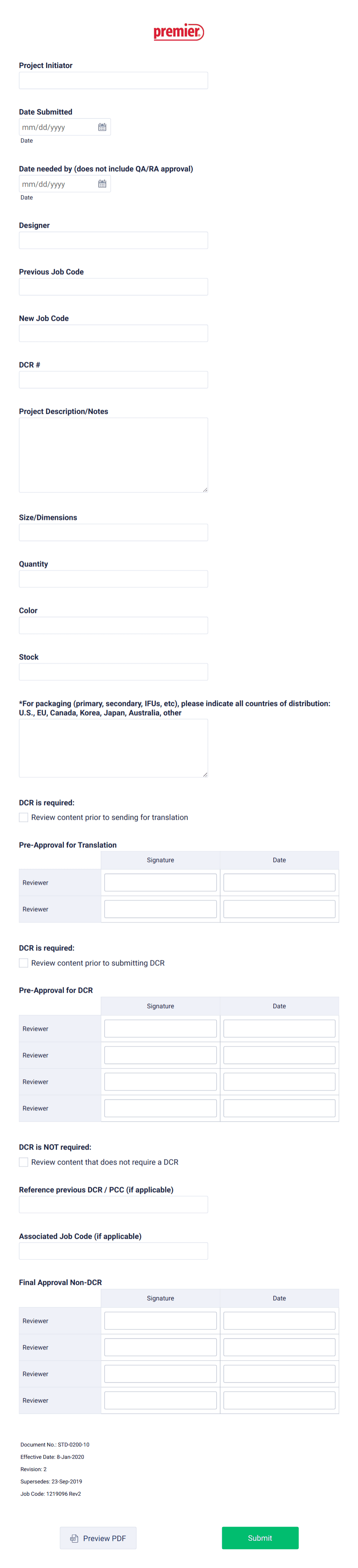 Artwork Initiation Form Template | Jotform