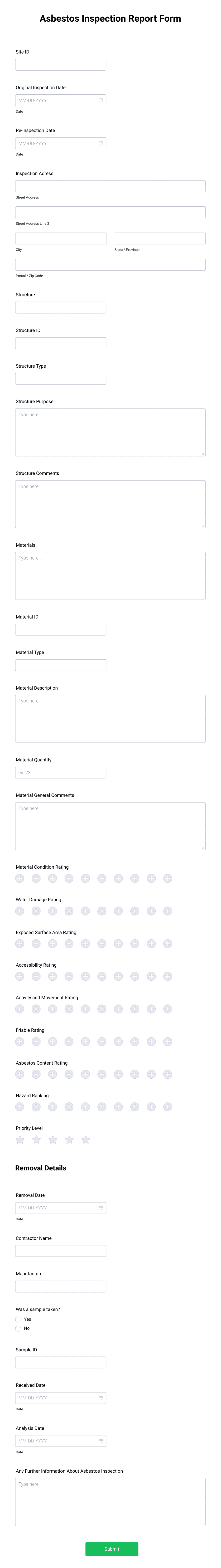 Asbestos Inspection Report Form Template | Jotform