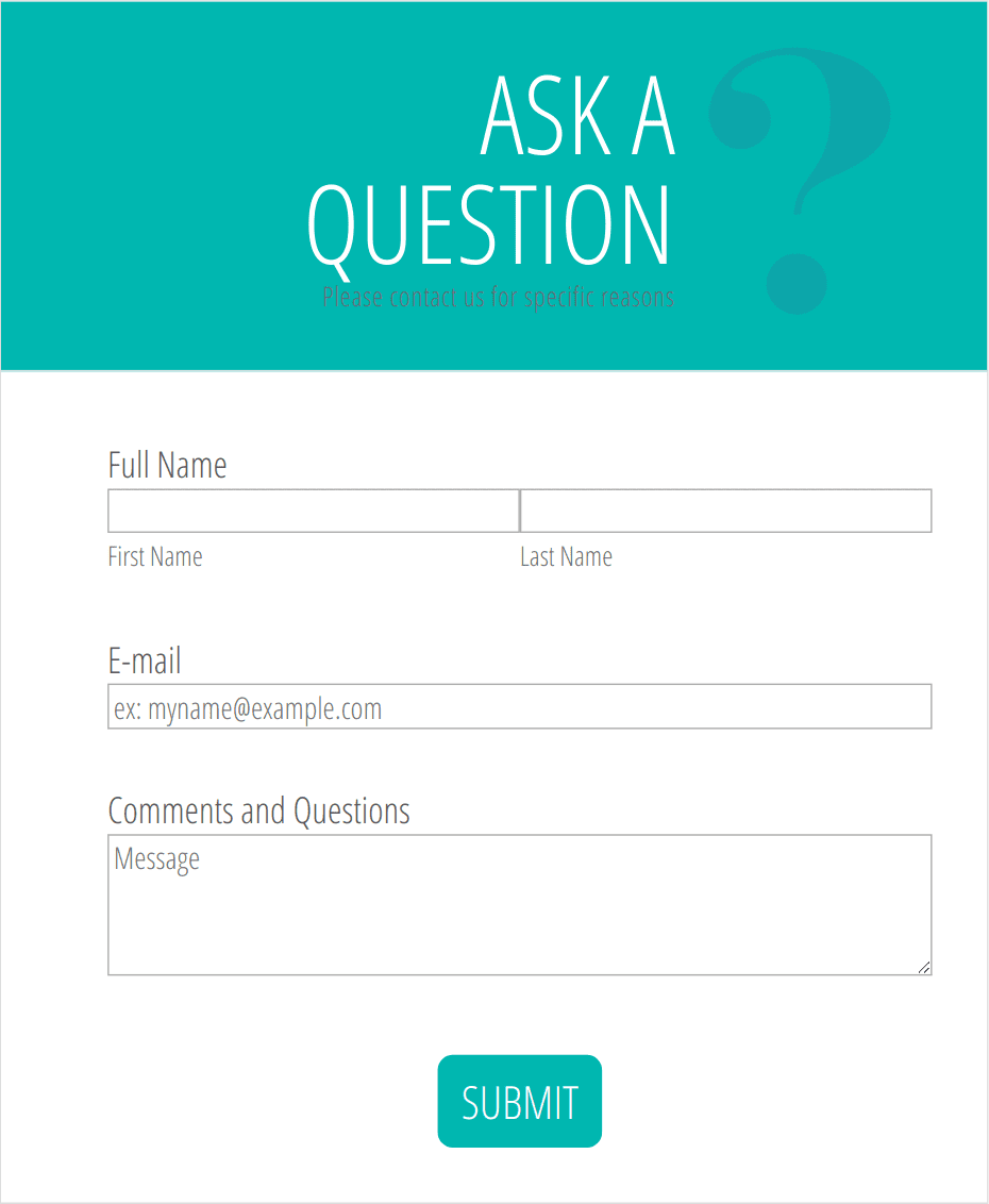 Ask a Question Template Form Template | Jotform