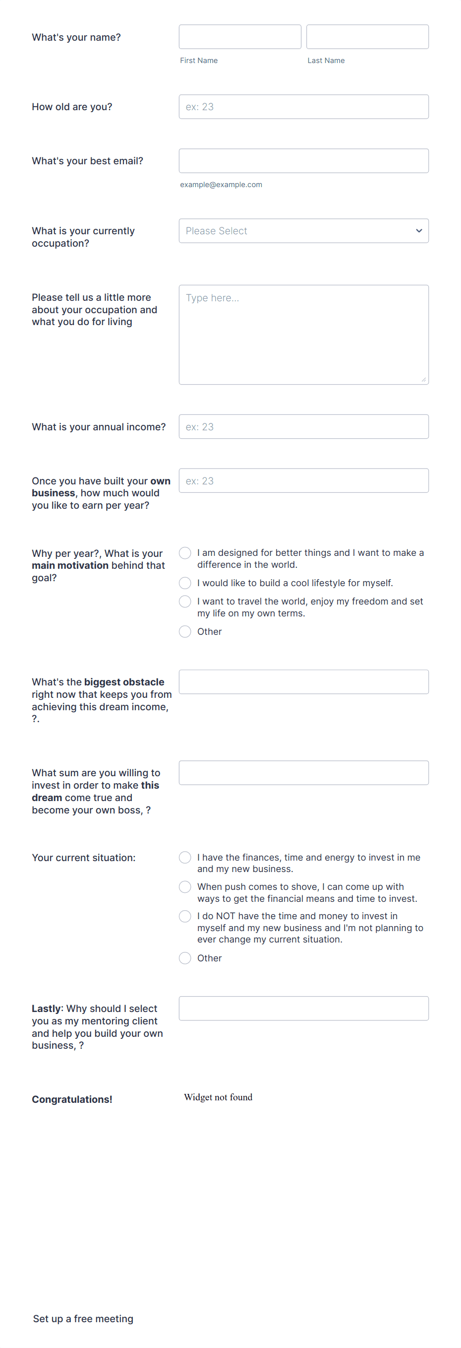 ATR Nexus Application Form Template | Jotform
