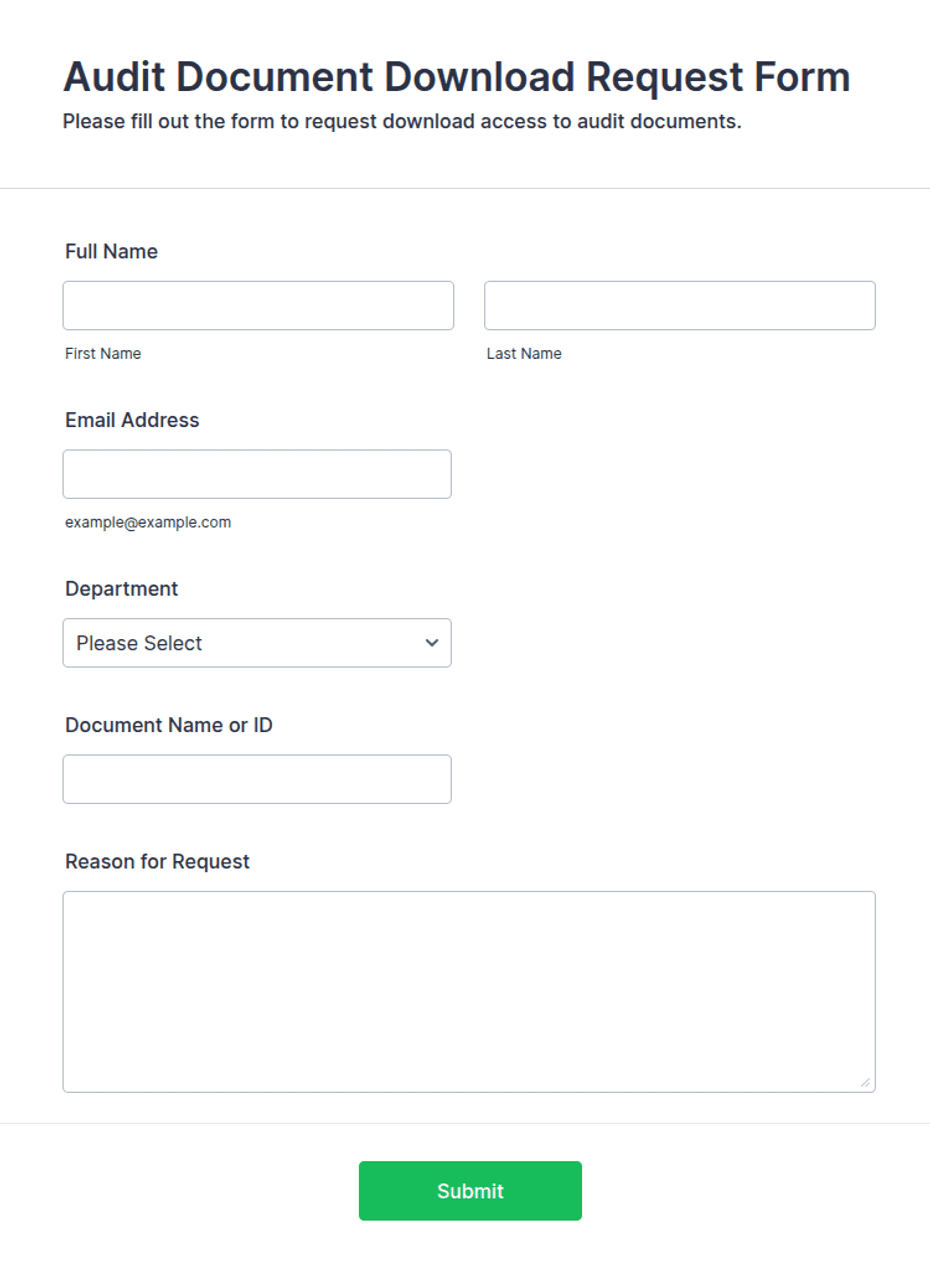 Audit Document Download Request Form Template | Jotform