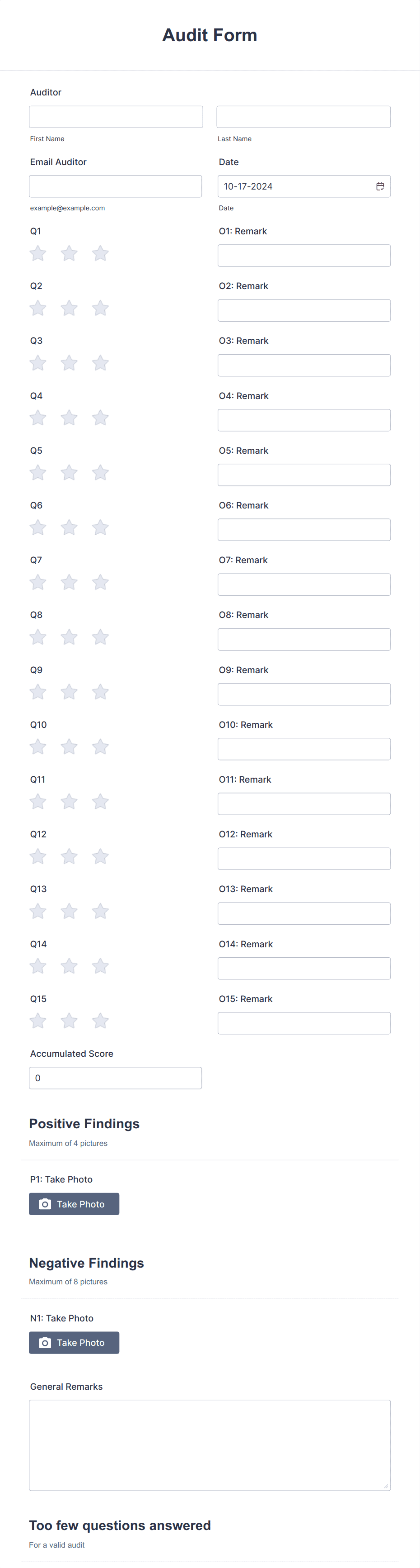 Audit Form Template | Jotform