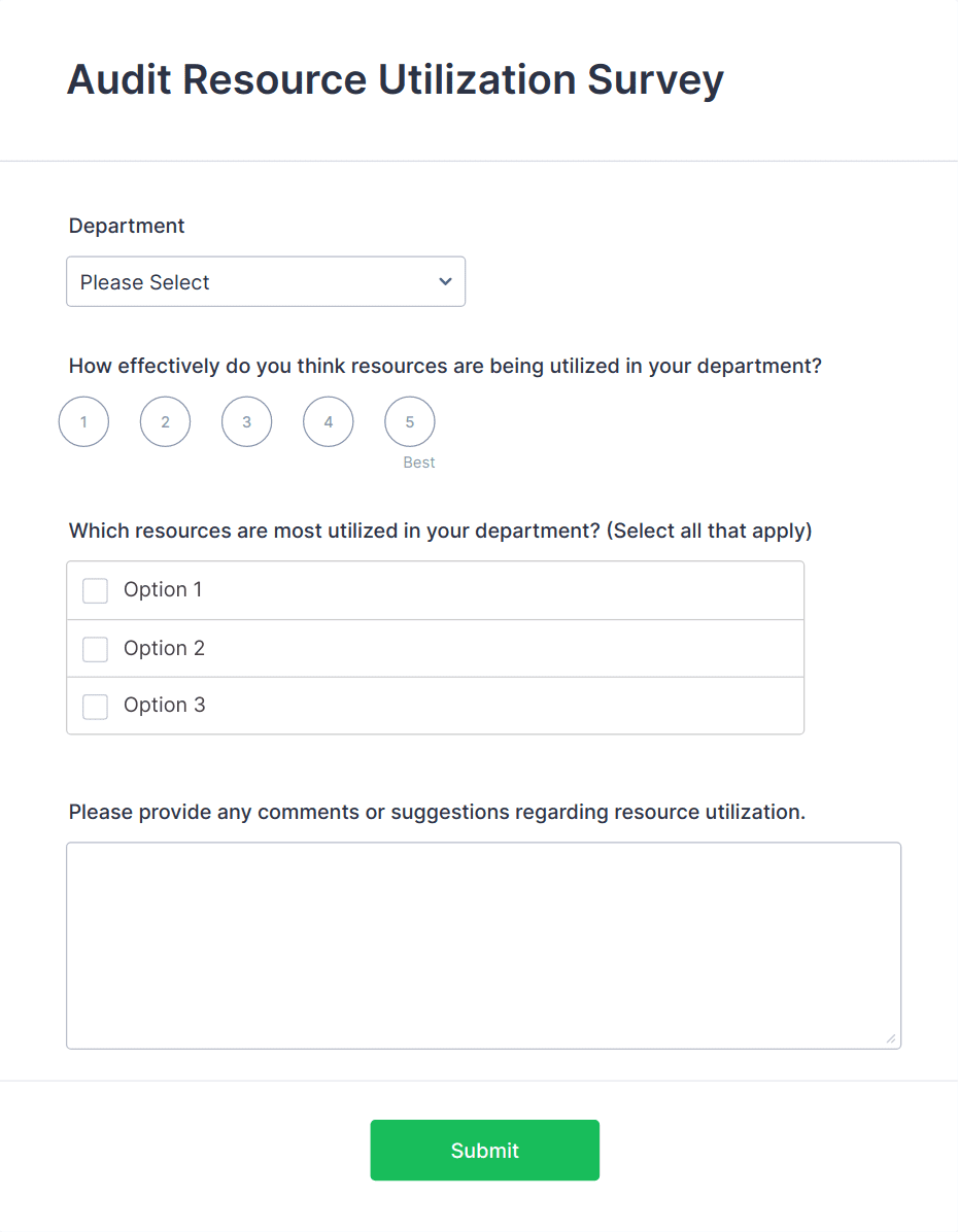 Audit Resource Utilization Survey Form Template | Jotform