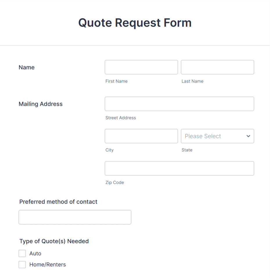 Auto Quote Form Template | Jotform