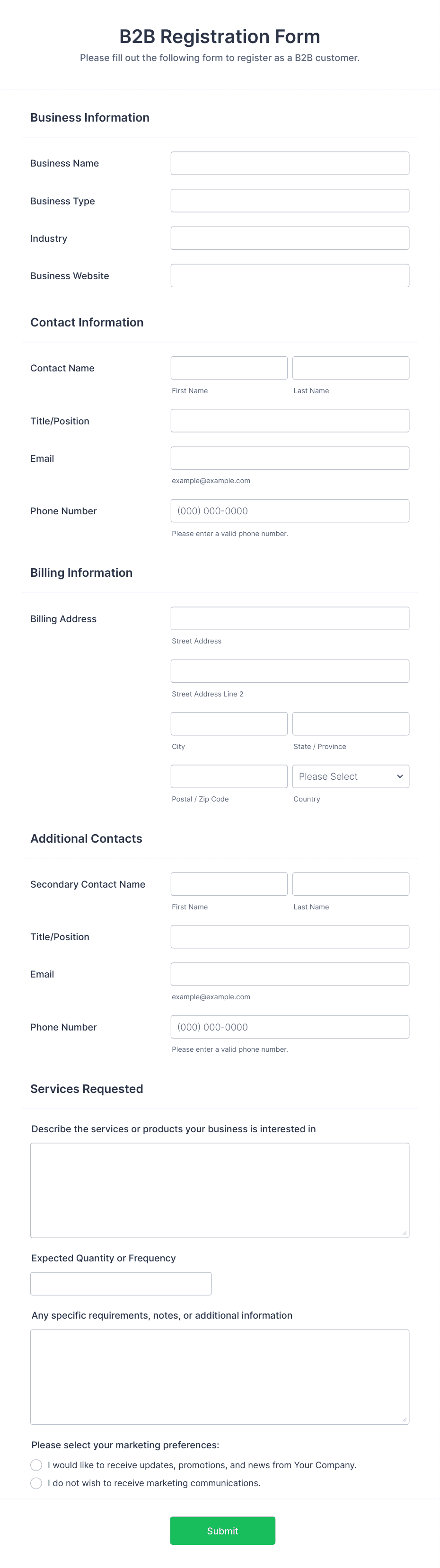 B2B Registration Form Template | Jotform