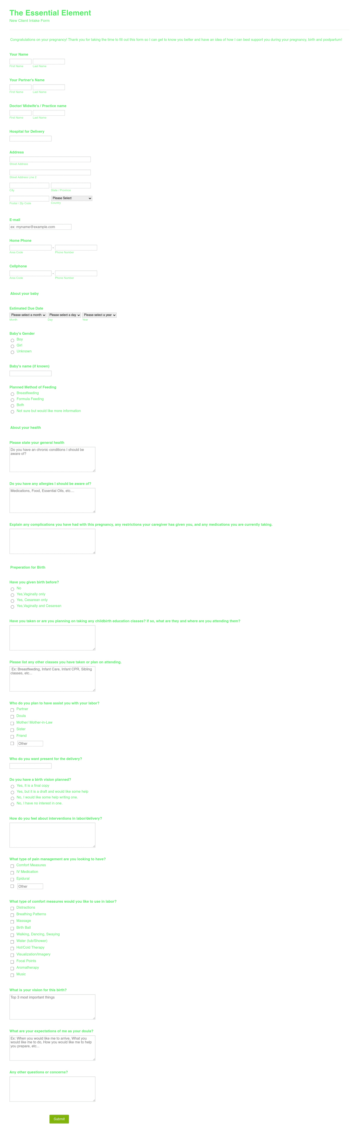 Bába űrlap Form Template | Jotform