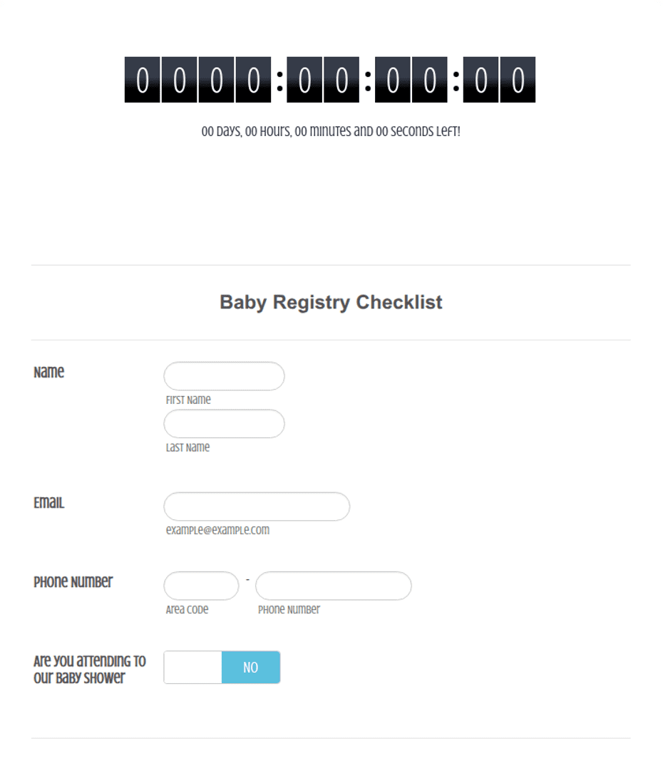 Baby Registry Checklist Form Template | Jotform