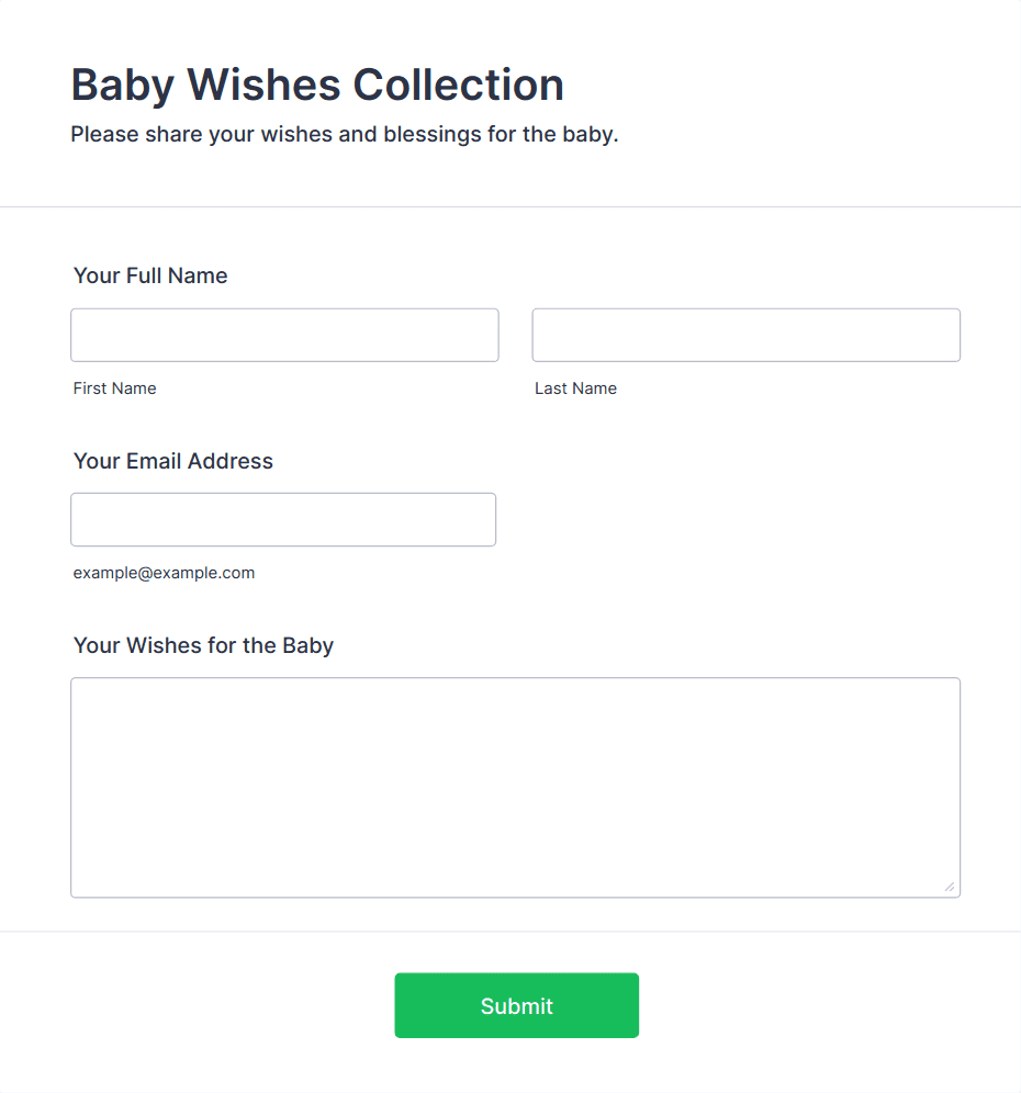 Baby Wishes Collection Form Template | Jotform