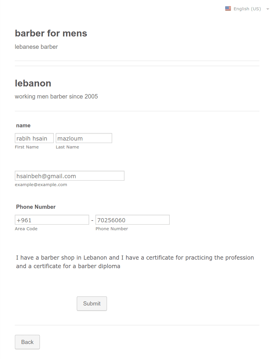 barber for mens Form Template | Jotform