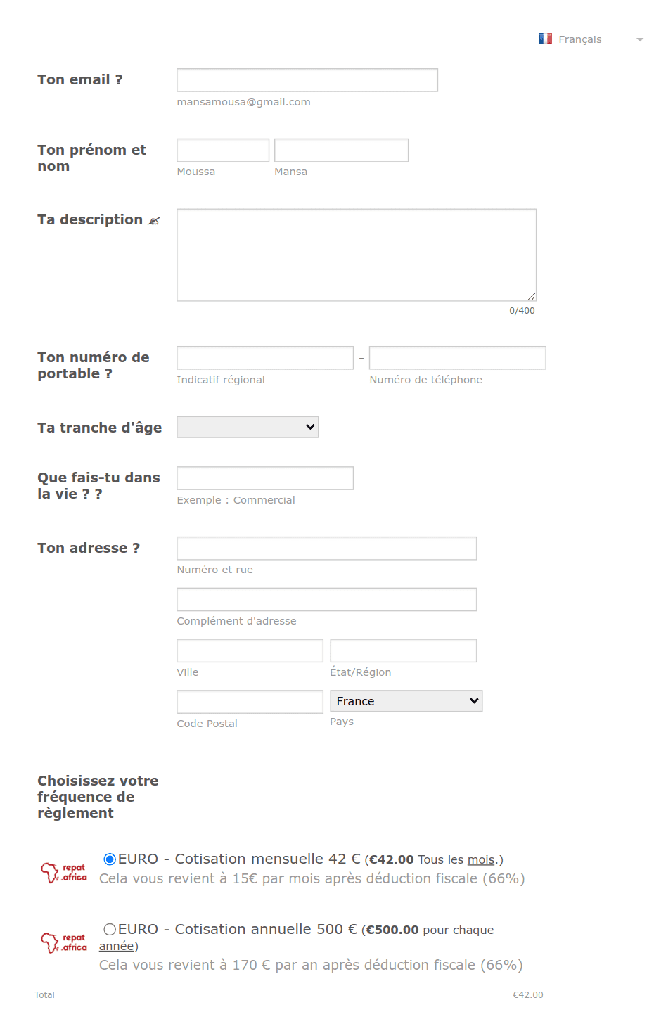 Base Modèle du formulaire | Jotform