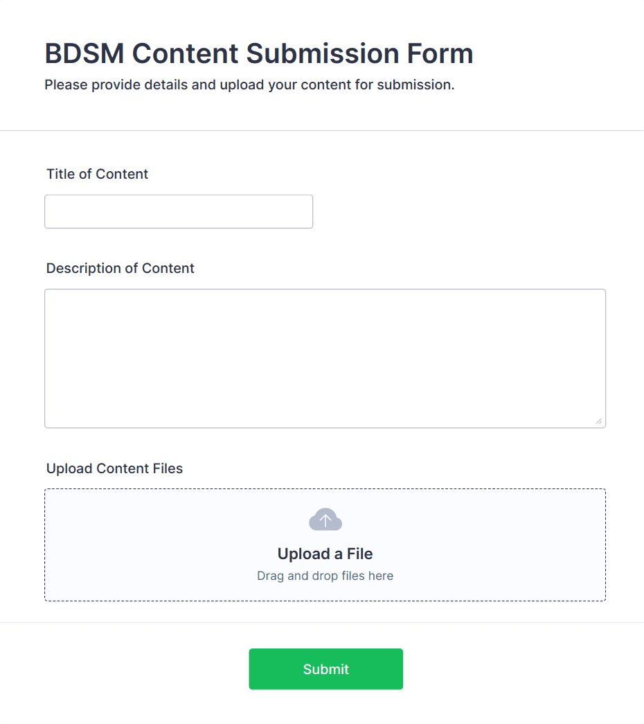 BDSM Content Submission Form Template | Jotform