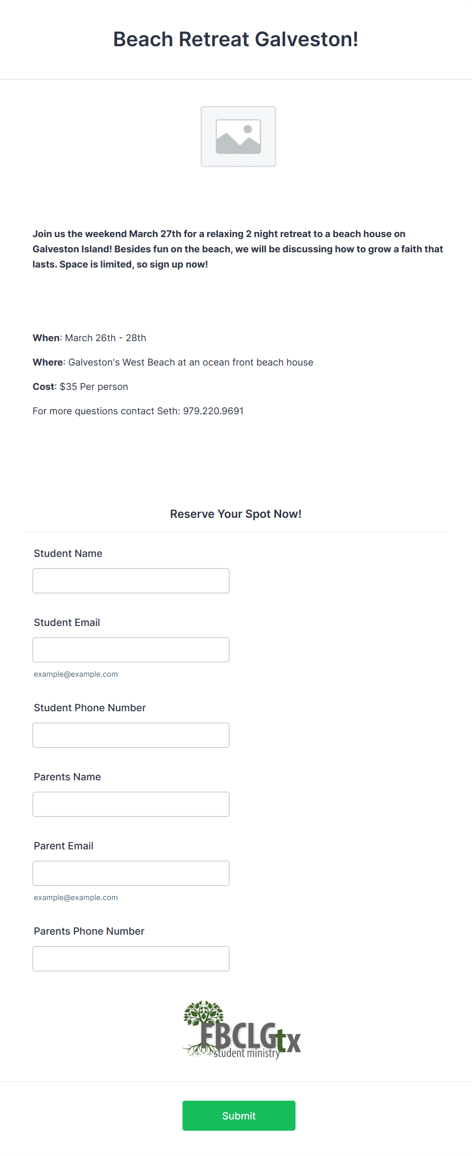 Beach Retreat Form Template | Jotform