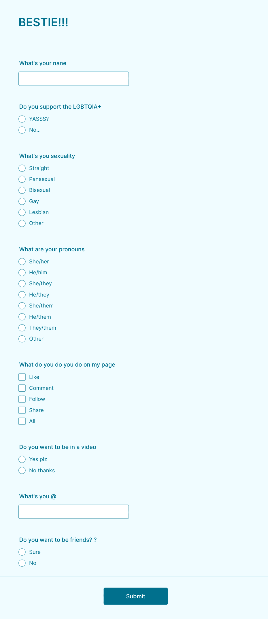Bestie!!! Form Template | Jotform