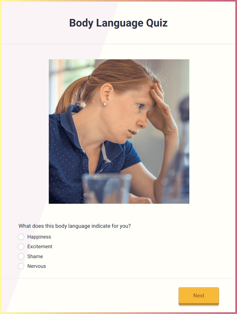 Body Language Quiz Form Template | Jotform
