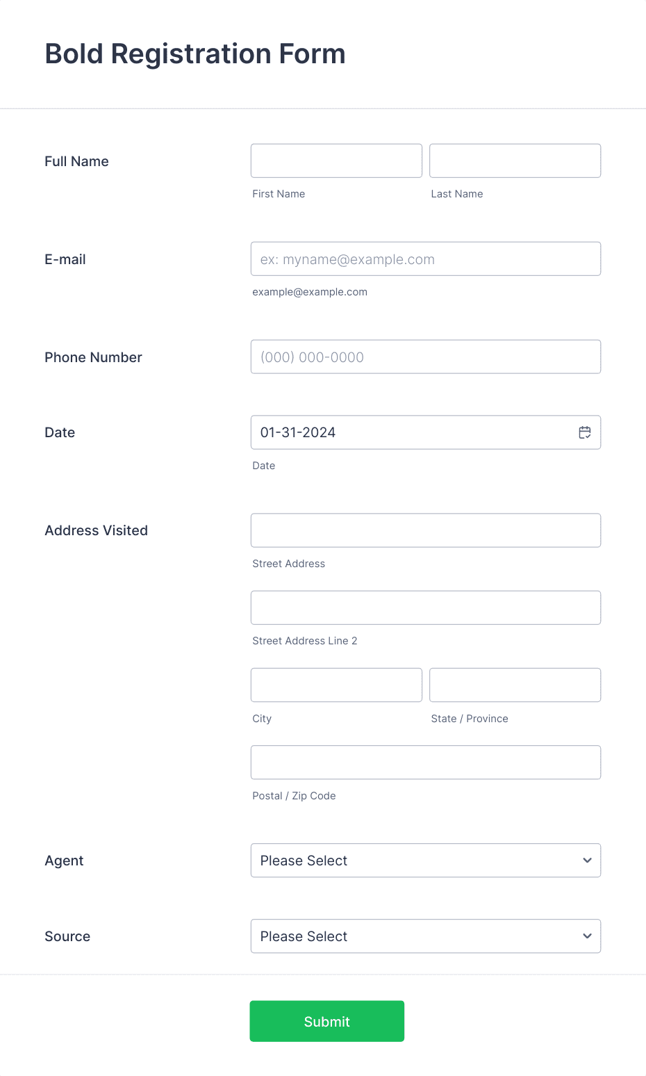 Bold Registration Form Template | Jotform