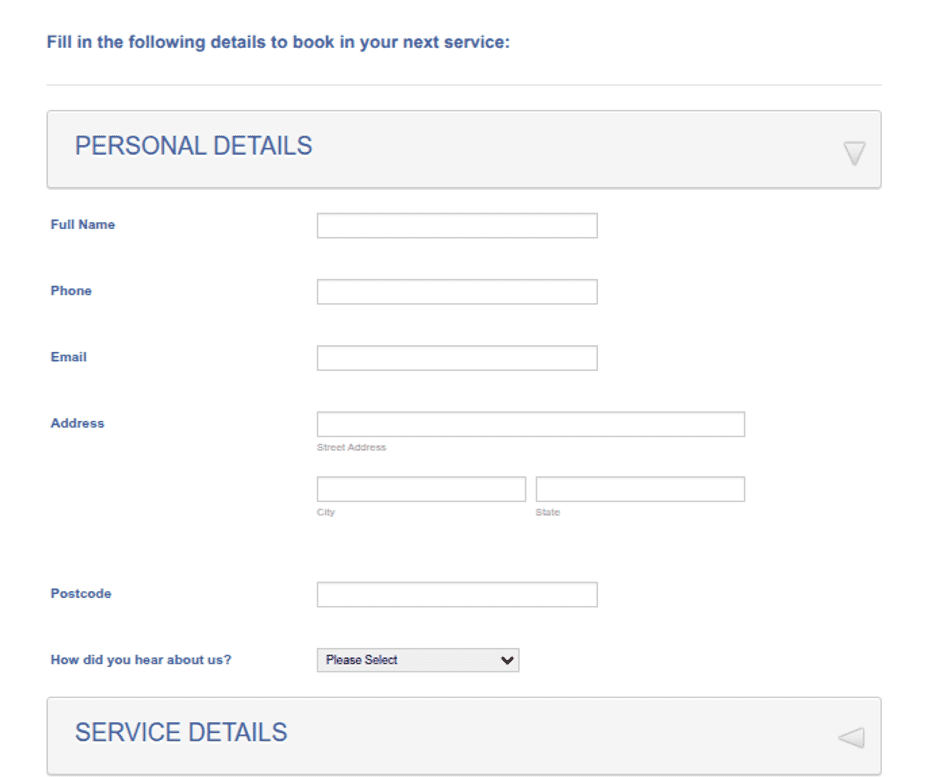 Book in a Vehicle Service Form Template | Jotform