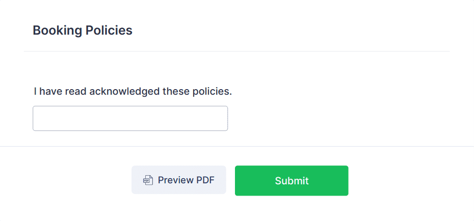 Booking Policies Form Template | Jotform